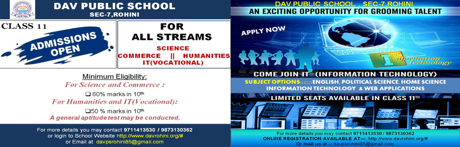 WELCOME TO DAV PUBLIC SCHOOL SECTOR-7, ROHINI